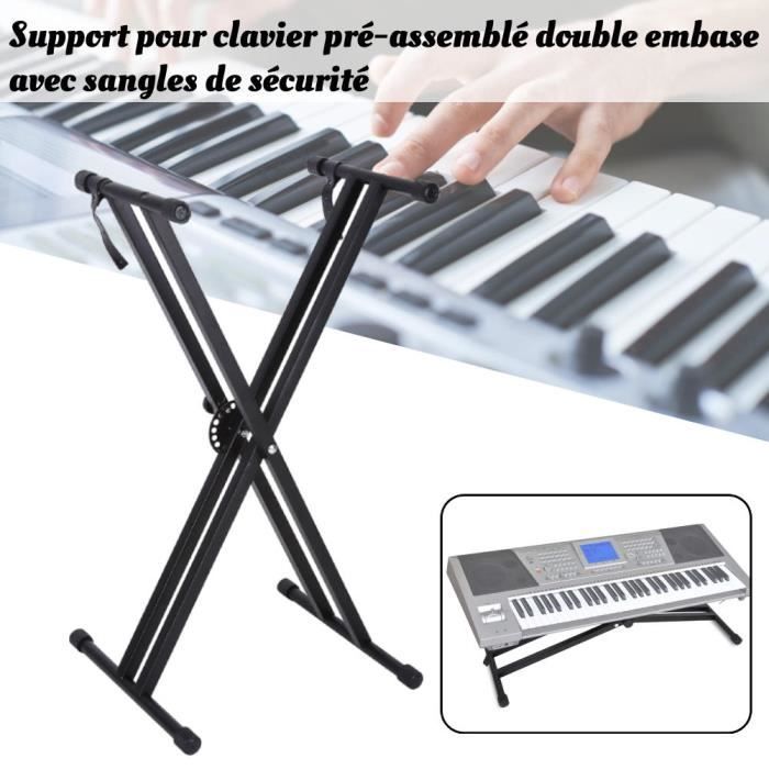 Support pour clavier pré-assemblé double embase en forme X ...