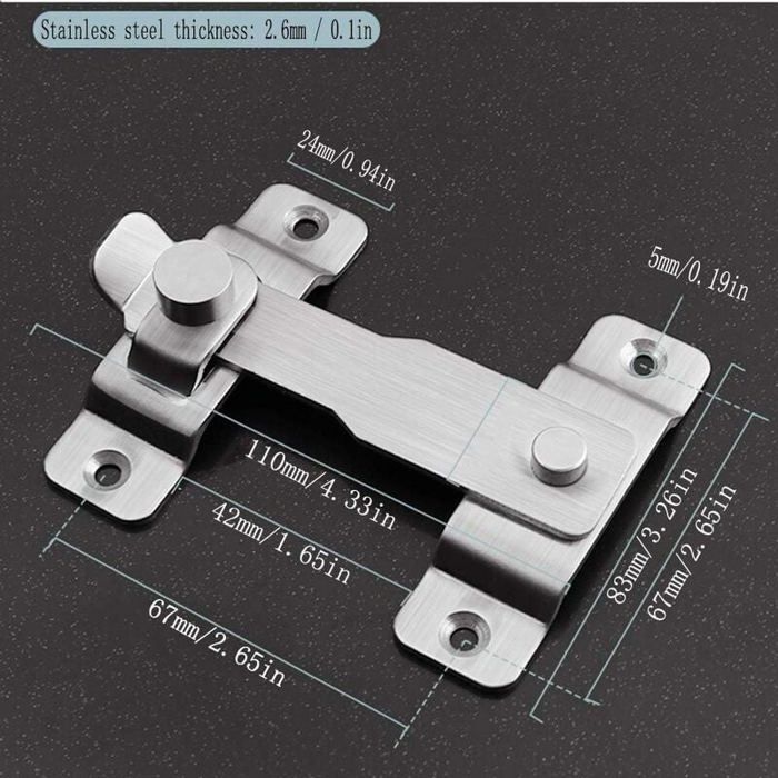 Plus Épais Verrou De Porte Slide Serrure De Porte À Loquet À Bascule En ...