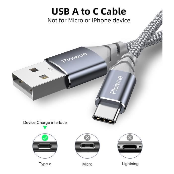 Câble Usb C Extra Long 5M,Ps5 Charge A Vers Type Premium Nylon Pour ...