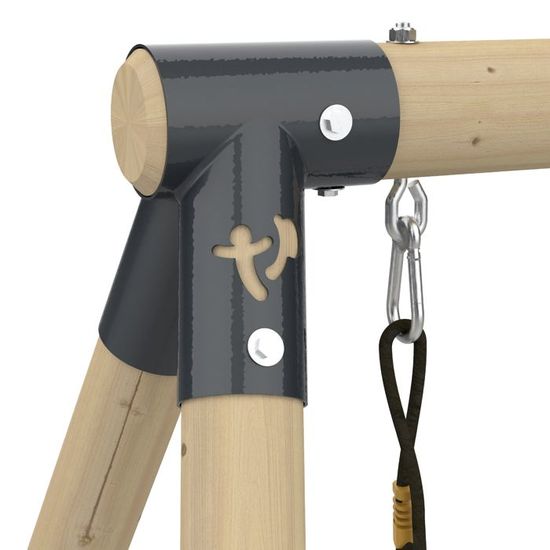 Portique BARBICHE 2 balançoires - vis-à-vis - kit d'ancrage - H.224 cm ...