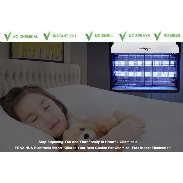Fraxinus Tue Mouche Eléctrique Interieur, Lampe Anti Moustique 20W ...