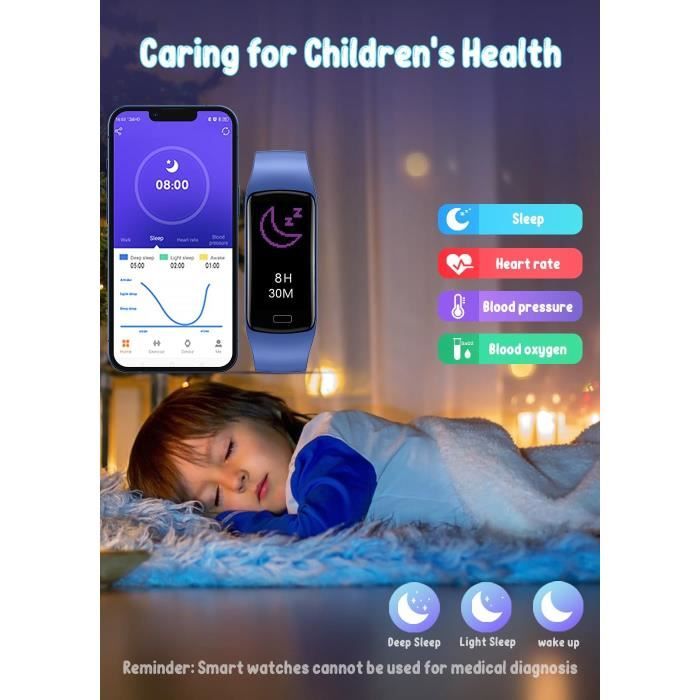 Montre Connectée Enfant Sport Smartwatch: 0.96"Connecté Bracelet Fille Garcon Fitness Tracker ...