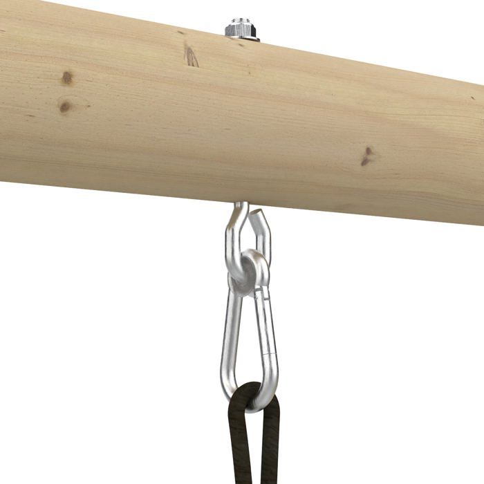 Portique BARBICHE 2 balançoires - vis-à-vis - kit d'ancrage - H.224 cm ...