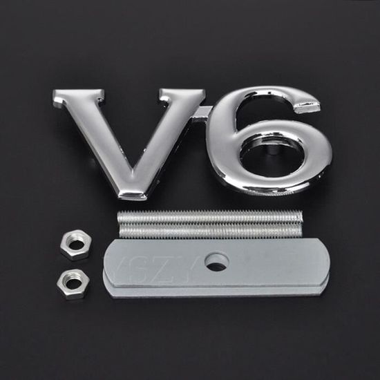Emblème de calandre avant de voiture Badge emblème de calandre pour V6 ...