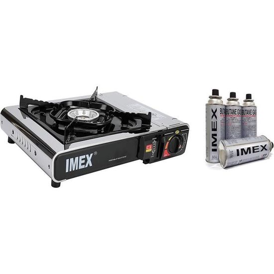 IMEX Kit réchaud à gaz de camping dans mallette de transport avec 4 ...