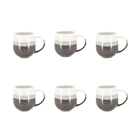 Lot 6 mugs riga marron 44cl en gres - Cdiscount Maison