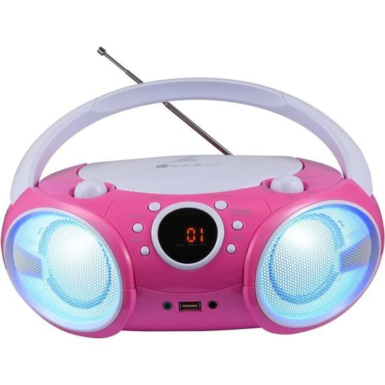 Luernas Lecteur Cd Boombox Cd-Cd-R-Cd-Rw, Portable Avec Bluetooth, Usb, Radio Am-Fm, Entrée Aux ...