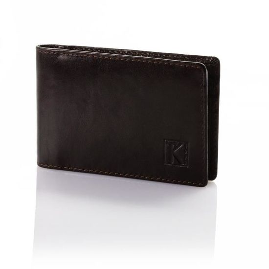 Porte-cartes en cuir véritable TK189 Marron choco - TK 1979 ...