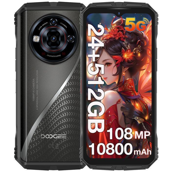 DOOGEE S118 pro Smartphone 5G Robuste 24Go + 512Go 6.6" 10800mAh 33W ...