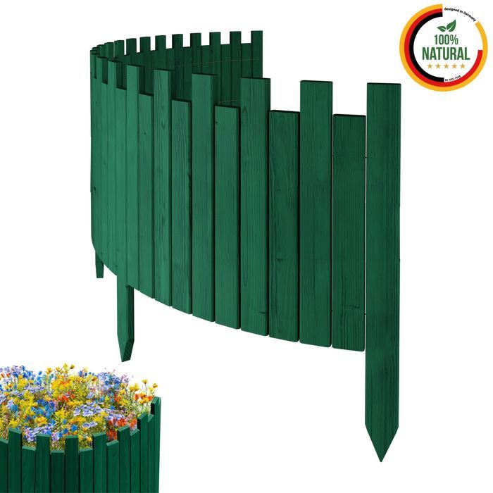 Bordure de jardin - Floranica - 200 cm x 40 cm - Bois de pin - Couleur ...