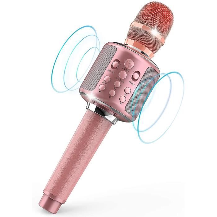 Rose - Microphone karaoké Bluetooth Portable, pour téléphone ...