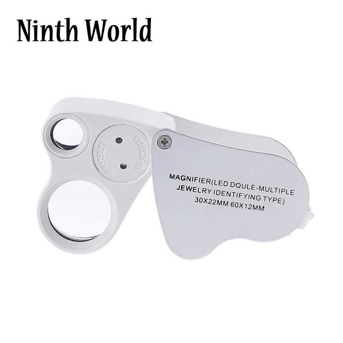 Loupe oculaire bijoutier éclairée LED 30X 60X AIHONTAI - pour pierres ...