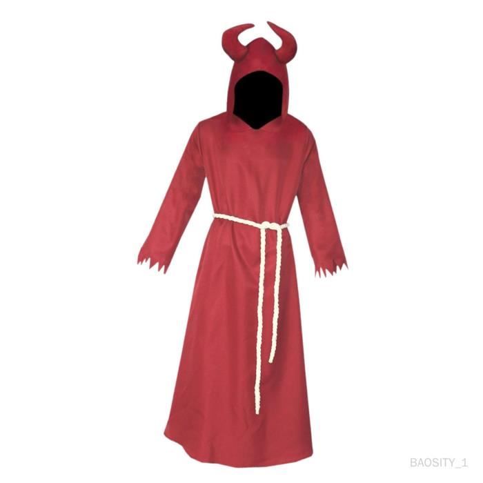 Cape à capuche - Halloween - Costume de Diable - Rouge - Unisexe ...