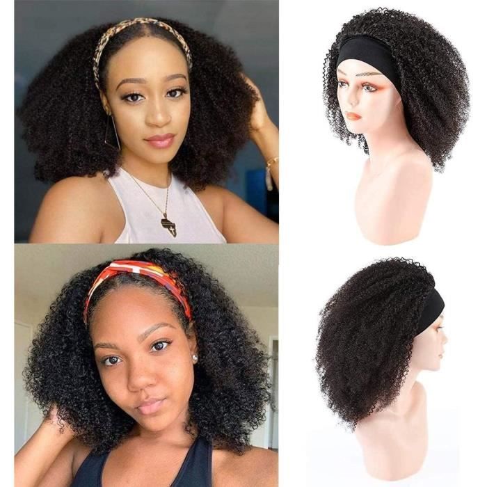 Perruque Bresilienne Bouclée 12Pouce Perruque Bandeau Afro Femme ...