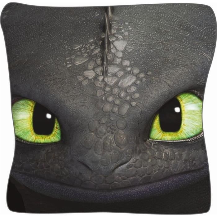 Coussin Dreamworks Dragons Krokmou Toothless 40 Cm - Noir - Lavable ...