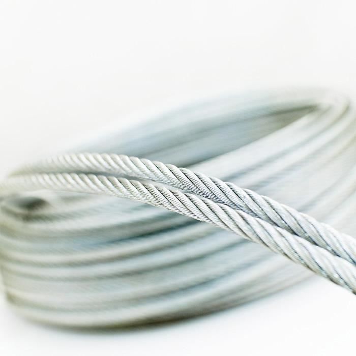 10m câble acier inox 8mm cordage torons: 7x19 - Cdiscount Bricolage