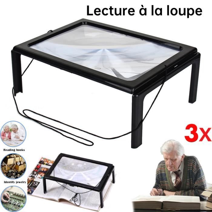 Grande page A4 mains libres 3x loupe avec lumière LED loupe lecture Gdel -BOH - Cdiscount ...