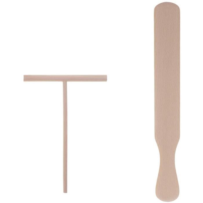 Lot de 2 spatules à crêpes en bois et épandeur pour crêpes - Ustensiles ...