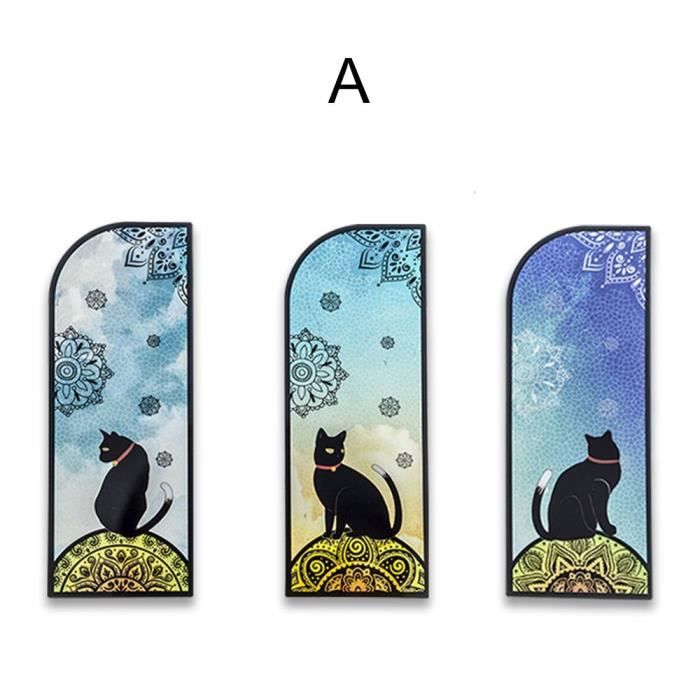 2pcs Type A Marque pages chat noir, mat, mignon, animal de compagnie ...
