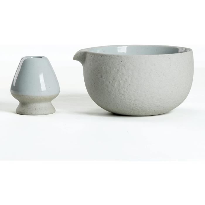 Matcha Chawan À Texture De Roche Naturelle Japonaise Avec Repose-Fouet ...