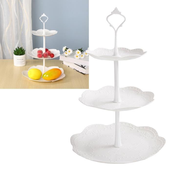 Plateau De Service En Plastique Blanc À 3 Niveaux Support À Gteau À ...