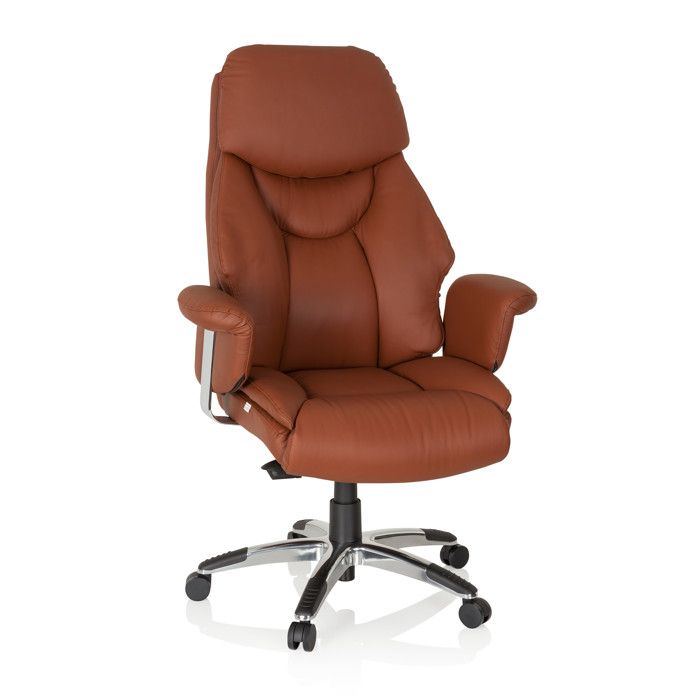 Siège de bureau / Siège de direction PRADO - HJH OFFICE - Cuir Marron ...