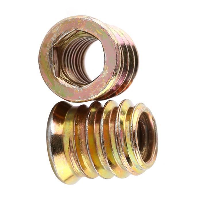 Minifinker crou d'insertion crous filetés en bois crou de meuble en acier au carbone zingué (M8 ...