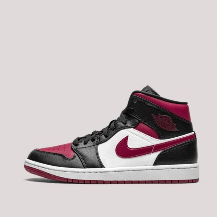 Basket Air-Jordans 1 Mid Bred Toe 554724-066 Pour Hommes et Femmes ...