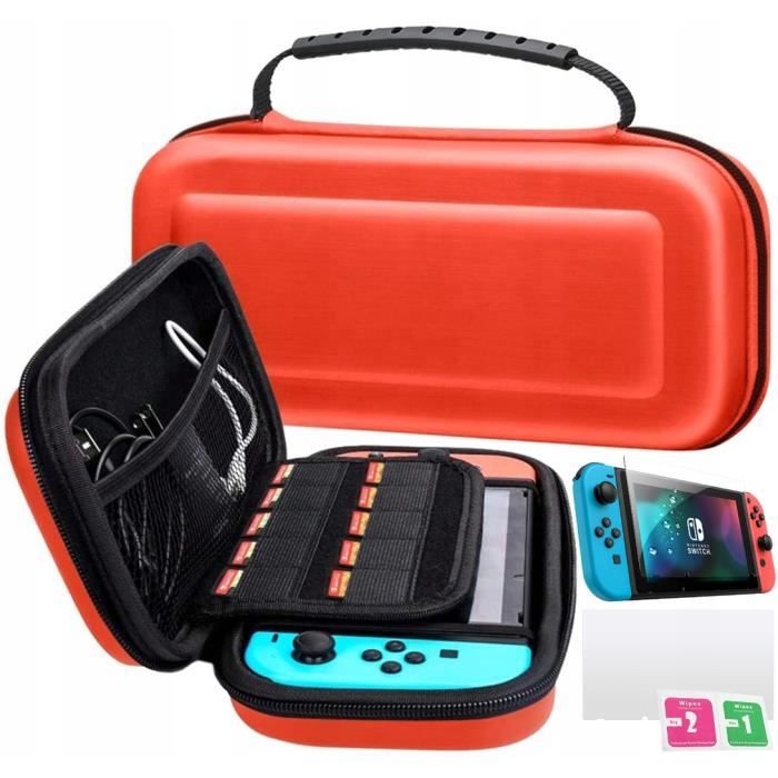 Housse pour Nintendo Switch, rouge + verre. - Cdiscount