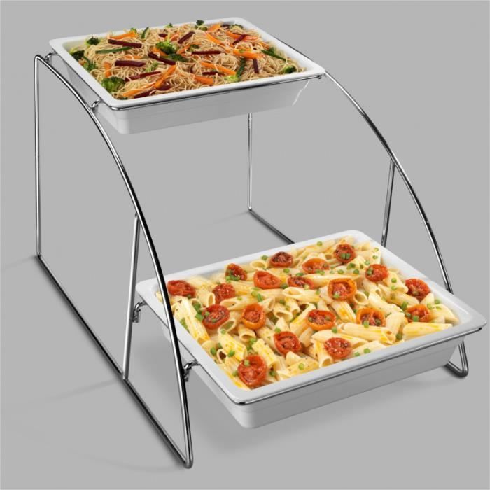 Présentoir Buffet Inox pour 2 Bacs GN 1/2 - Pujadas - Cdiscount Maison