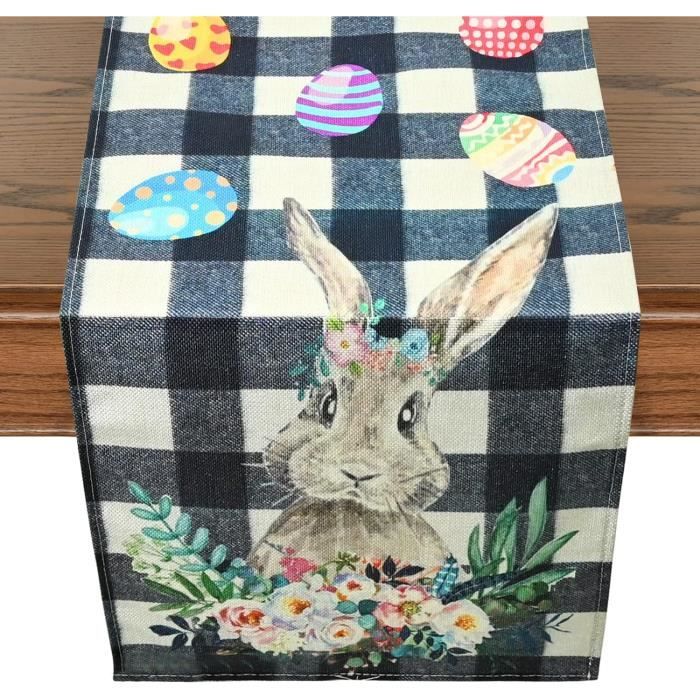Chemin De Table De Pâques - Vintage Pâques - Motif Lapin - Décoration ...