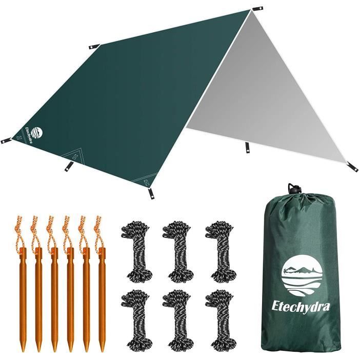 Etechya Bache Anti-Pluie 3 x 3m, Camping Bache Rain Tarp Toile de Tente ...