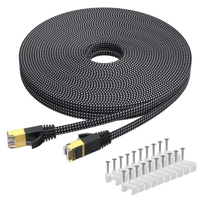 Cat 7 Cable Ethernet 20m, Cable Réseau Gigabit Ethernet Cat7 à Haut ...