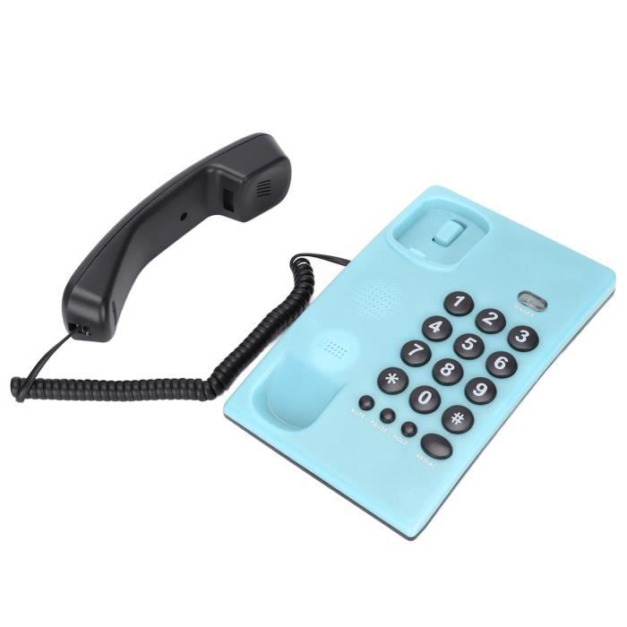 Tbest Ligne fixe filaire KX‑T504 Téléphone filaire sans batterie ...