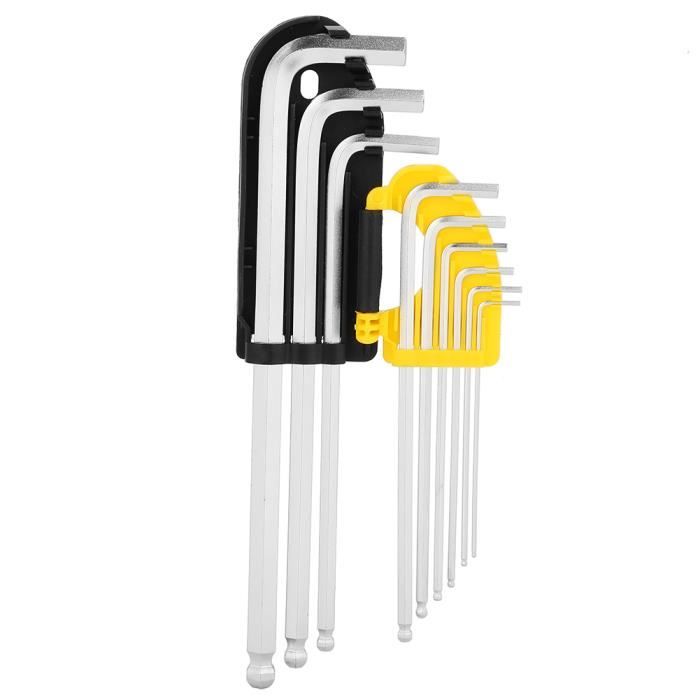 TMISHION clé hexagonale 9 pièces Cr V jeu de clés hexagonales 1.5mm10mm ...
