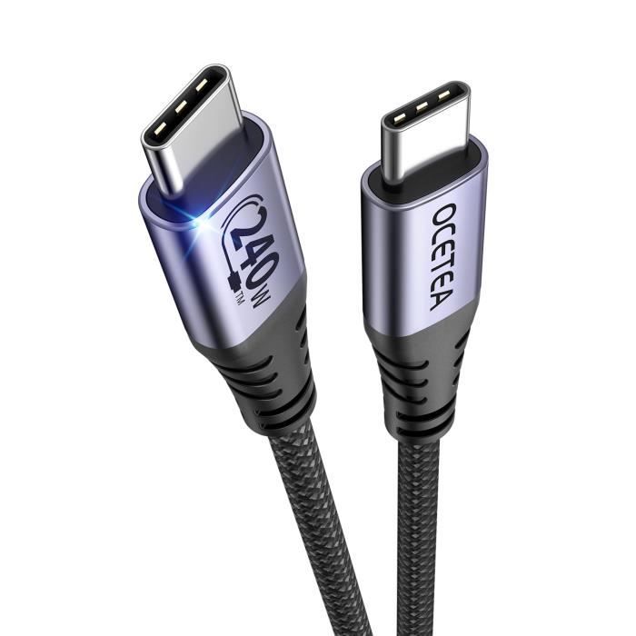 Câble Usb C Vers Usb C 240 W, 5 A Type C - Câble De Charge Rapide Pd ...