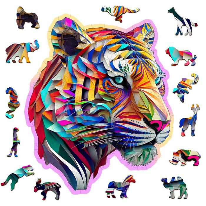 Puzzle en bois - WOODEN CITY - COLORFUL TIGER 150/15 - 150 pièces ...