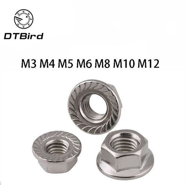 ECROU,M4x20pcs--Écrous à bride hexagonaux en acier inoxydable 304 ...