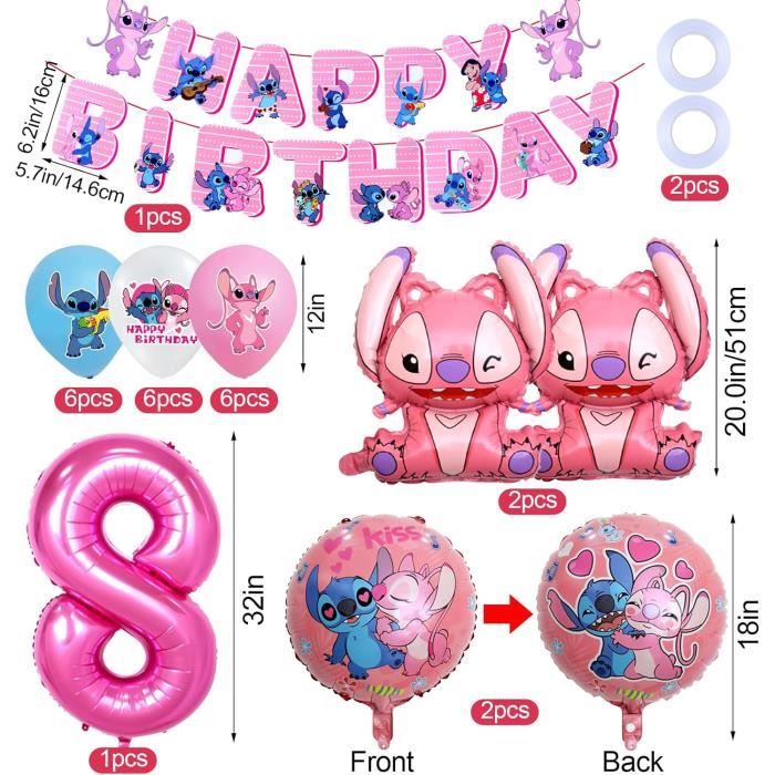104 Pcs Anniversaire Decoration, Ballon Helium 8, Assiette Et Gobelet ...