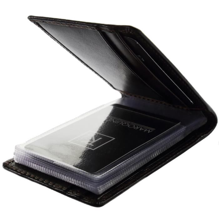 Porte-cartes en cuir véritable TK189 Marron choco - TK 1979 ...