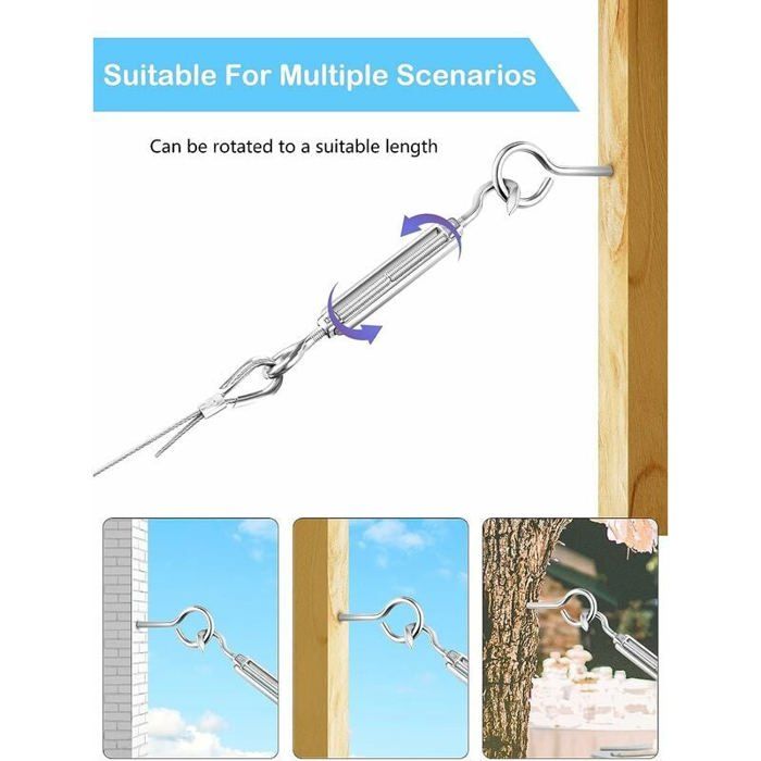 Crochet et oeil de tendeur M5, tendeur de fil de tendeur en acier ...