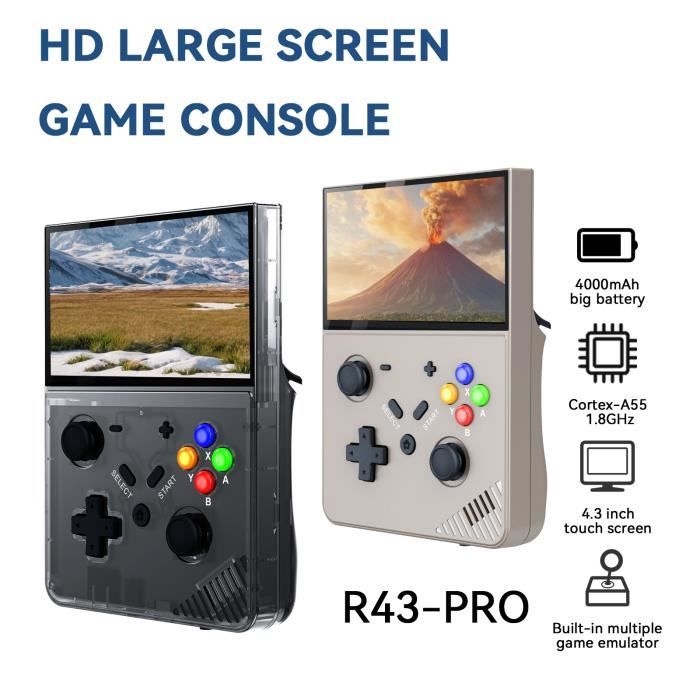Console de jeu portable - R43 PRO - 4.3 pouces - 64G - Noir transparent ...