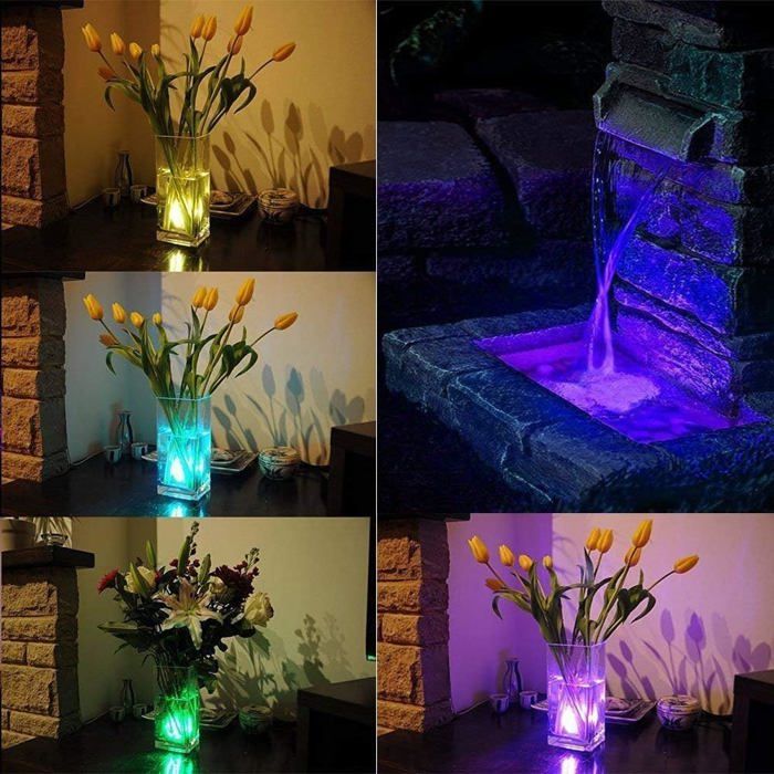 10 Pcs Mini Lumières Led Submersible, Lampe Sous-Marines Étanche Rgb ...