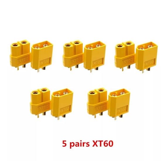 Xt60 5 paires - Connecteurs de balles pour batterie Lipo de importateur de course RC FPV, prise ...