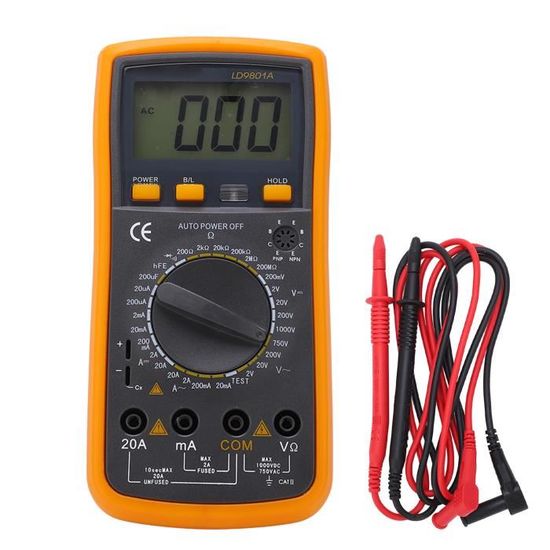 Qiilu multimètre multifonctionnel Multimètre numérique écran LCD ...