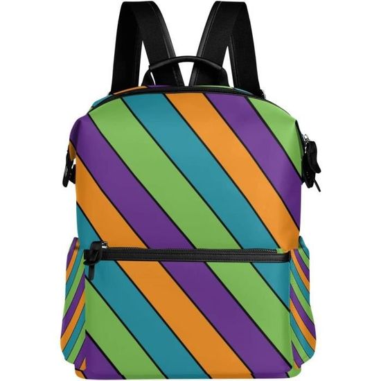 Sacs À Dos Multicolore Rayures Sac D'École Sac À Dos[H5373] - Cdiscount ...