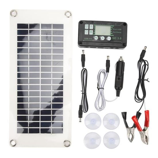 Kit De Panneaux Solaires Pour Camping-Car, Panneau De Chargeur De Batterie En Polysilicium Pet ...