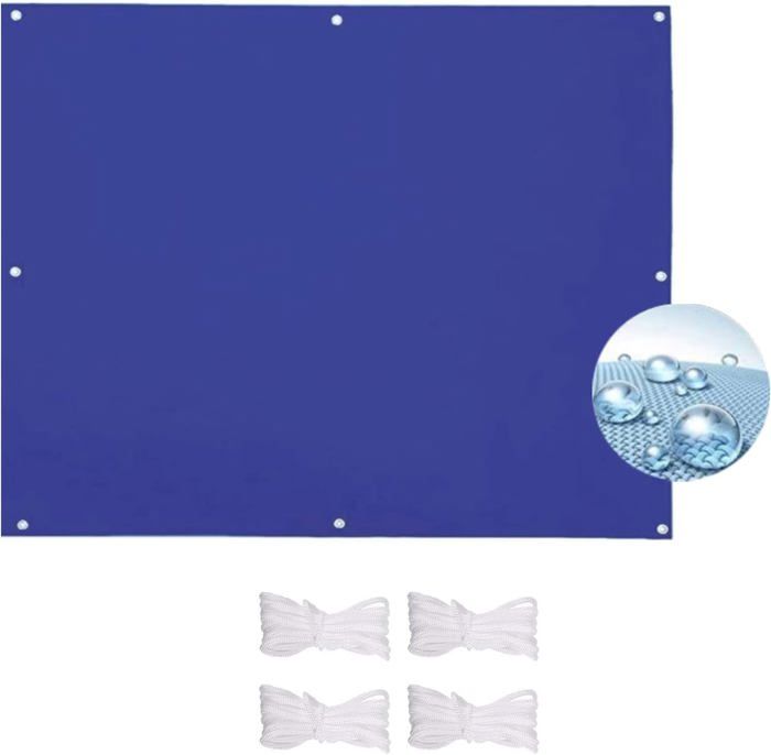 Bleu Toile Imperméable 180x180cm en Plein Air Pelouse Pergola écran de ...