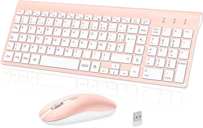 Ensemble Clavier Et Souris Sans Fil, Claiver Azerty Français, Pack ...