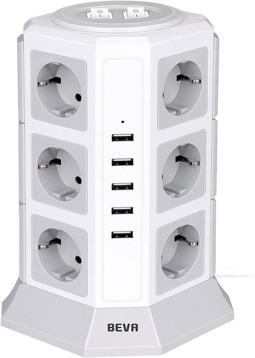 Tour Multiprise Parasurtenseur Parafoudre Avec 12 Prises Et 5 Usb, La ...